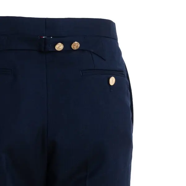 Thom Browne High Waist Pocket Casual Pants With Upturned Hem