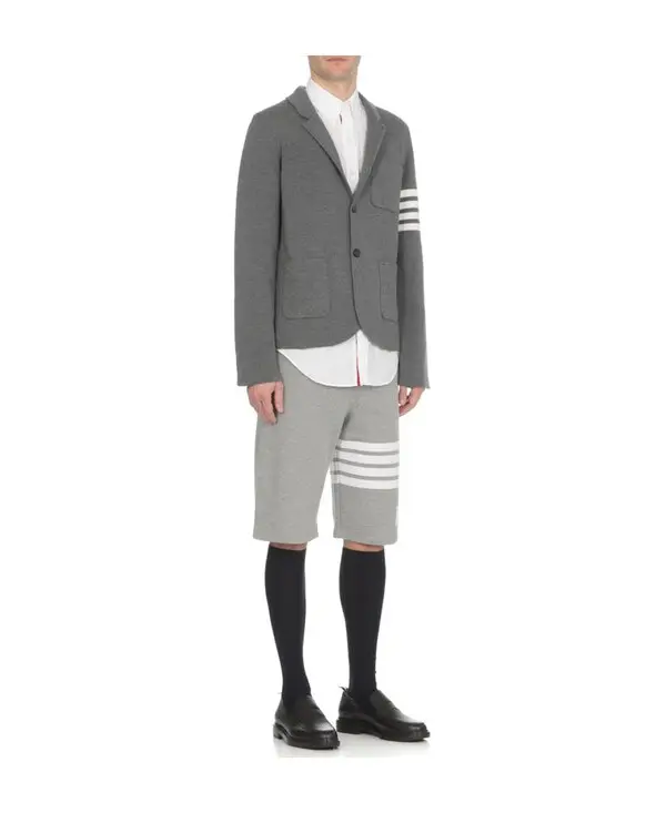 Thom Browne Four-bar Knitted Blazer - Medium Gray