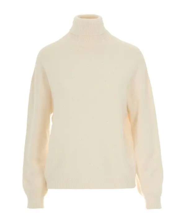 Liu Jo Roll Neck Embellished Sweater - Nude