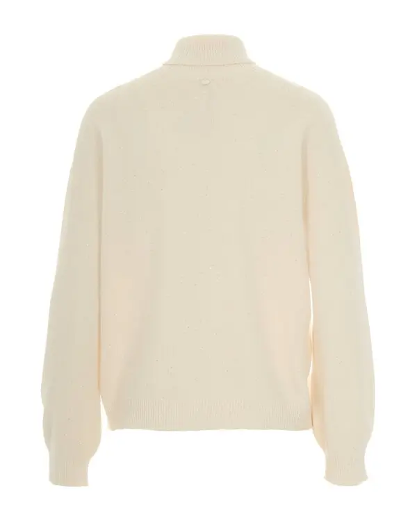 Liu Jo Roll Neck Embellished Sweater - Nude