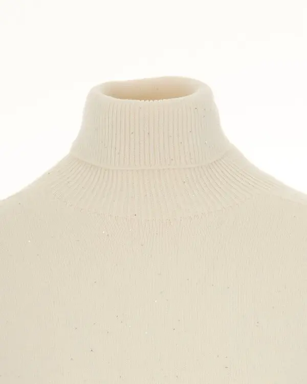 Liu Jo Roll Neck Embellished Sweater - Nude