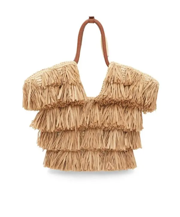 Zimmermann Raffia Fringed Tote - .tfst