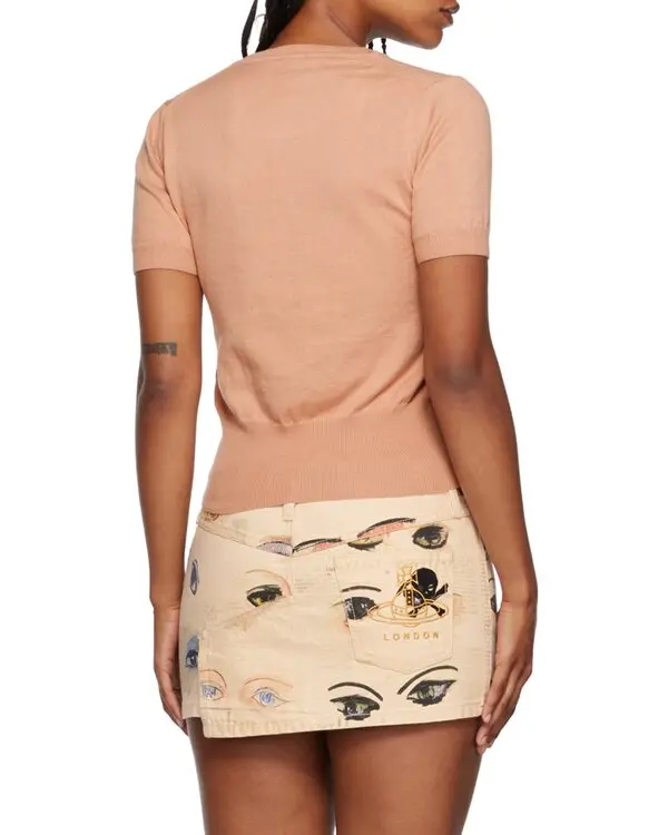 VIVIENNE WESTWOOD Orb-embroidered Ribbed Knit Top