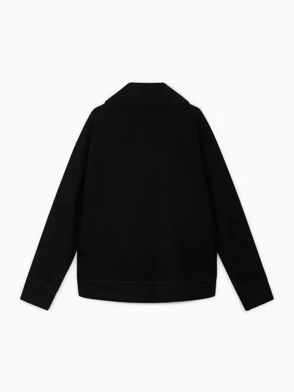 JIL SANDER Zip Front Felted Sweatshirt