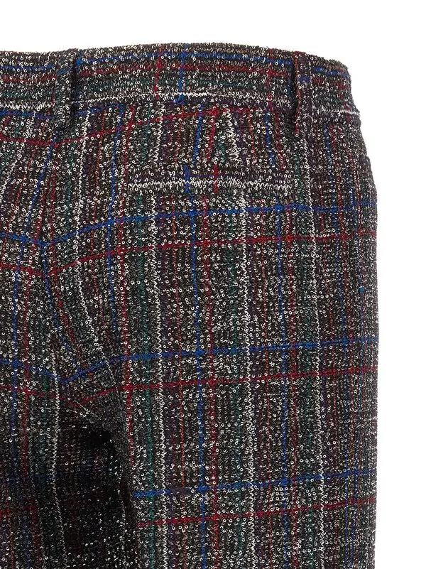 Missoni Sequin Embellished Tartan Flared Pants