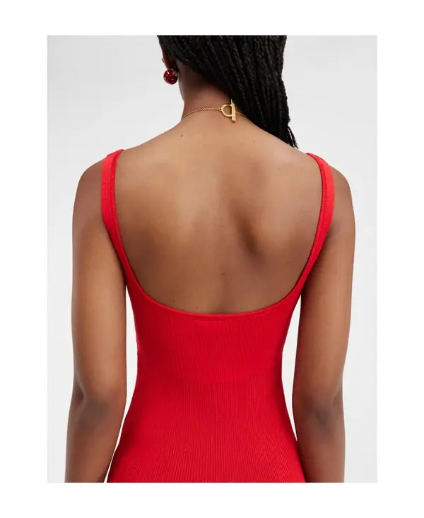 Jacquemus Belted Long Knit Dress - Red