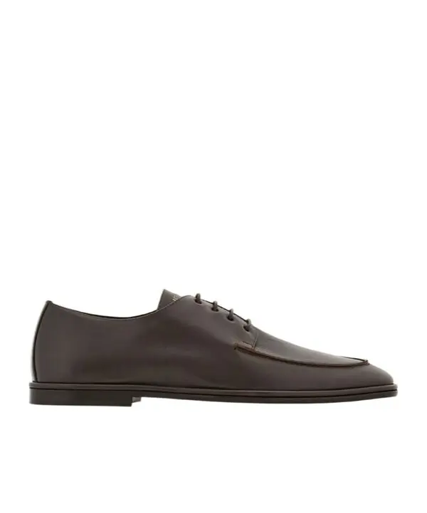 FERRAGAMO Logo Printed Lace-up Shoese - Testa Di Moro