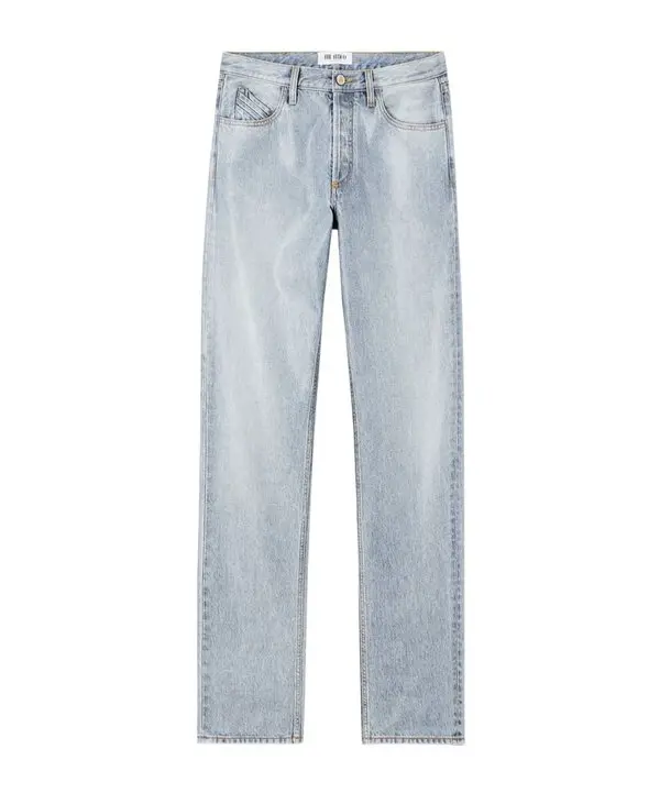 Attico Logo Embroidered Distressed Jeans - Light Blue