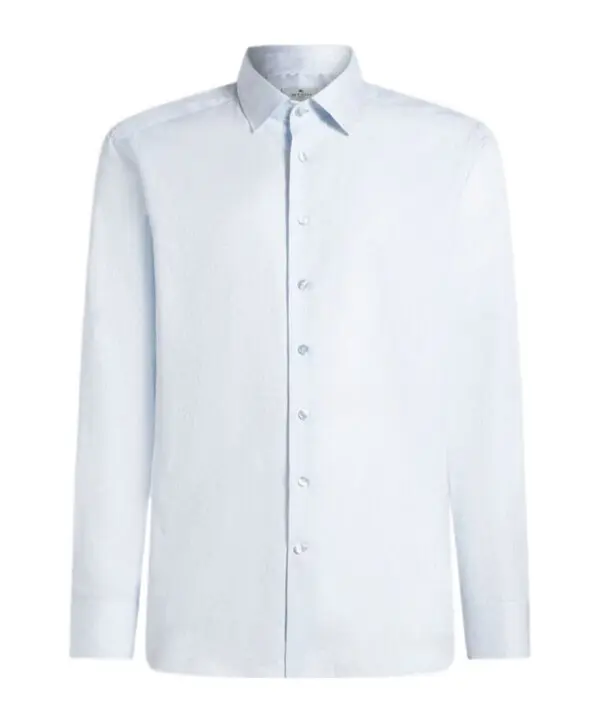 Etro Jacquard Button-up Shirt - Light Blue