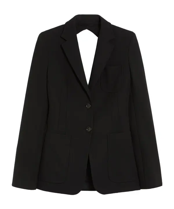 Max Mara Single-breasted Open Back Jacket - Black