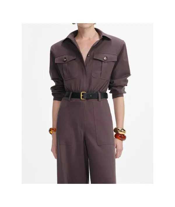 SELF-PORTRAIT Belted Pocket Jumpsuit