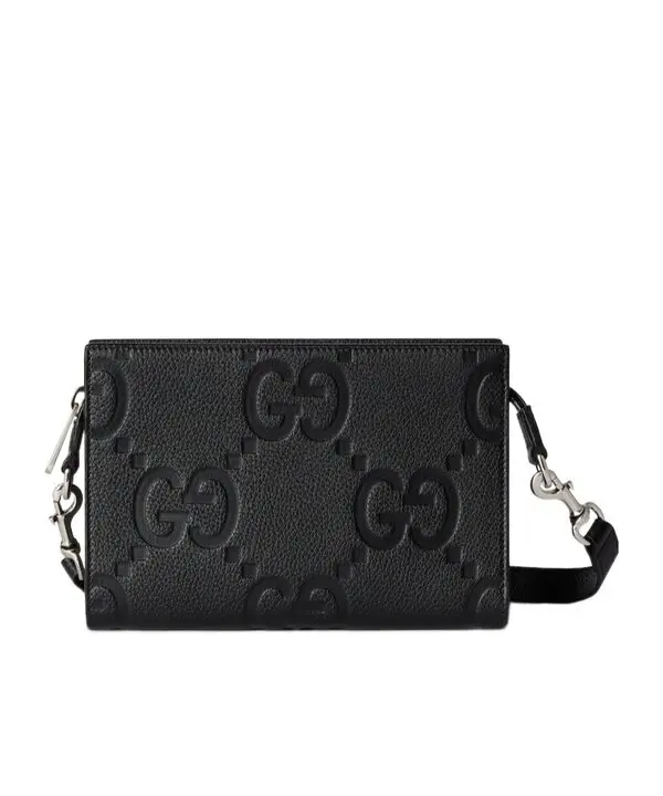 Gucci Jumbo Gg Strapped Shoulder Bag - Black