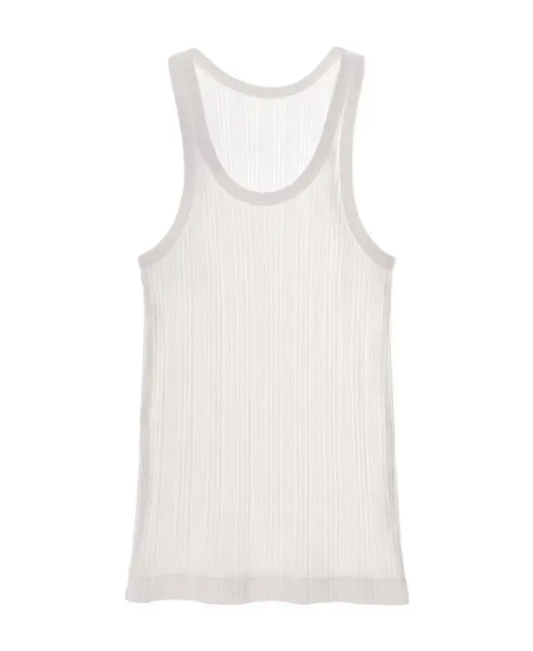 Helmut Lang Round Neck Ribbed Tank Top - White