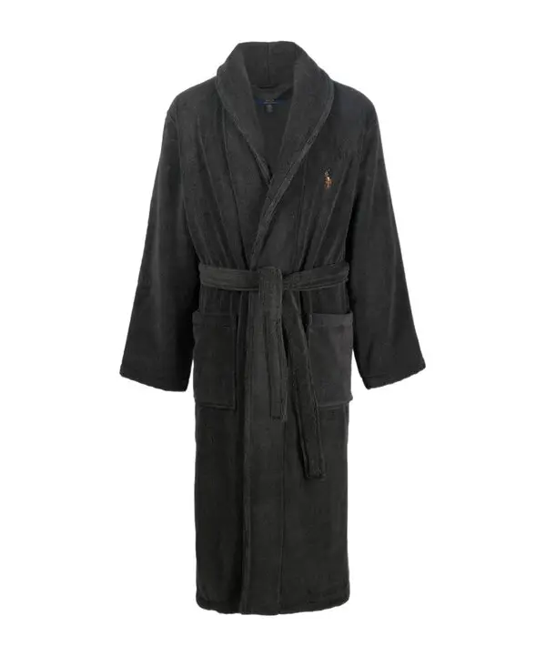 Polo Ralph Lauren Logo-embroidered Terry-cloth Robe - Black