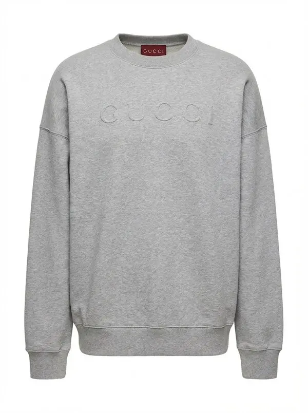 Gucci Embossed Logo Crewneck Sweatshirt - Gray