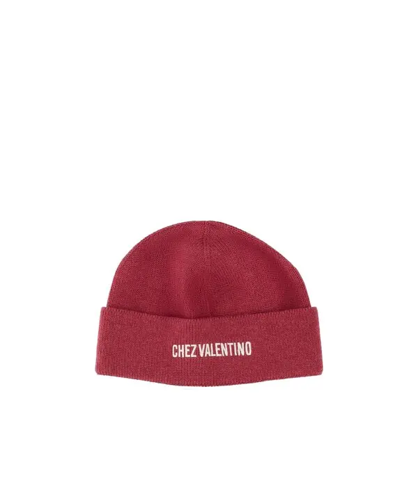 Valentino Garavani Logo Embroidered Beanie - Red