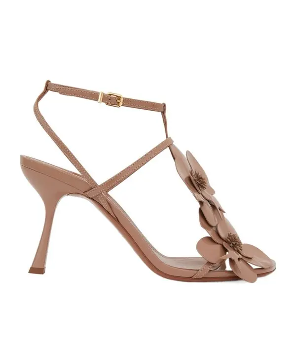 Zimmermann Floral Embellished Heeled Sandals - Biscuits