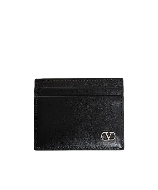 Valentino Garavani Vlogo Plaque Card Holder - Black