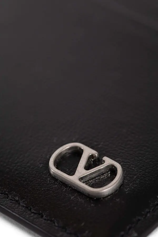 Valentino Garavani Vlogo Plaque Card Holder - Black