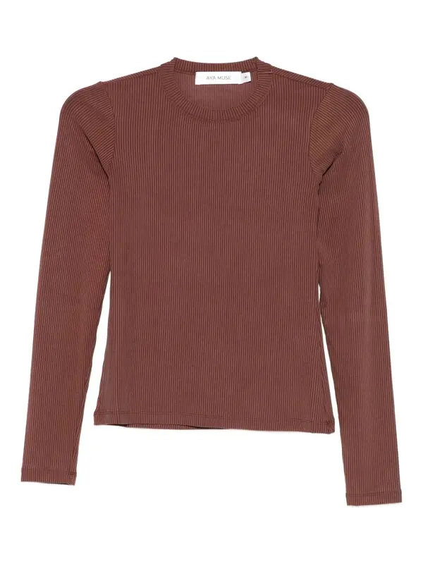 AYA MUSE Fine-ribbed Crewneck Long Sleeve Top