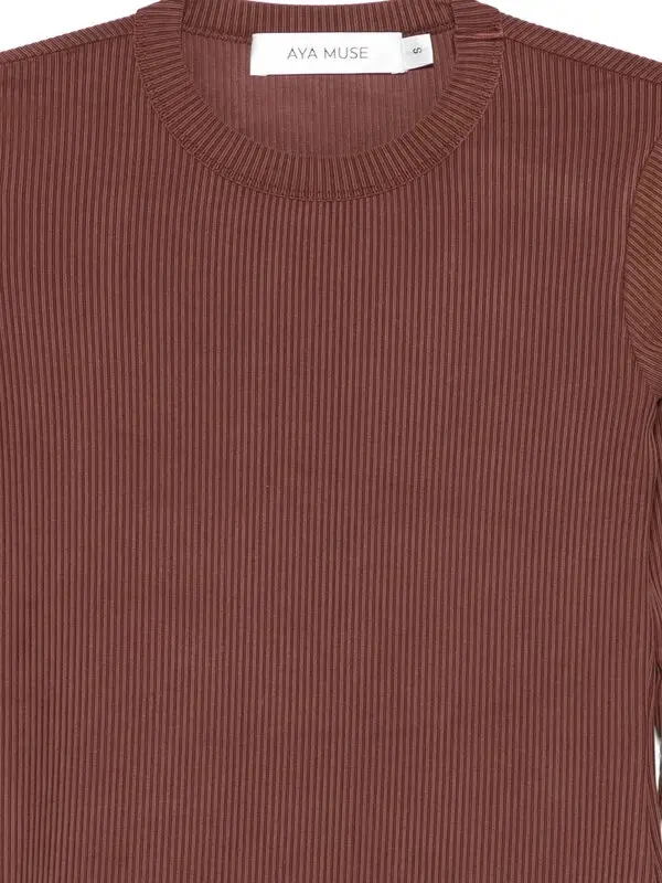 AYA MUSE Fine-ribbed Crewneck Long Sleeve Top