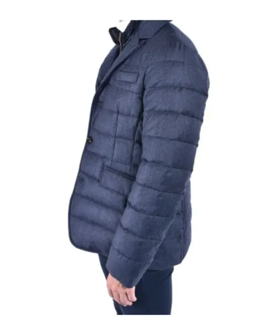 MOORER Down Jacket With Flap Pockets - Blue