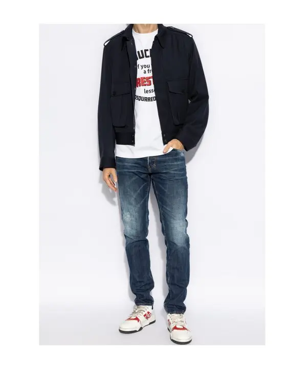 Dsquared2 Slogan Printed Crewneck T-shirt