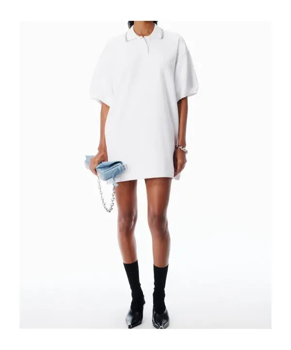 Alexander Wang Short Sleeve Polo Mini Dress