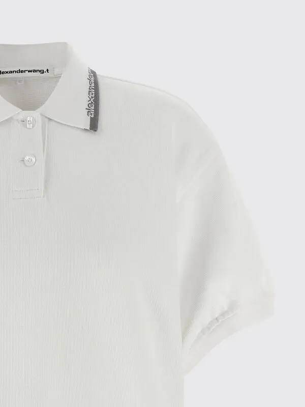 Alexander Wang Short Sleeve Polo Mini Dress - White