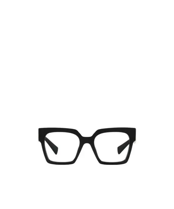 Miu Miu Logo Embellished Eyeglasses - Black