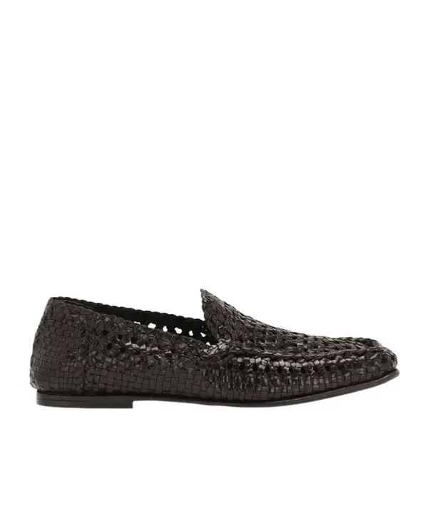 Dolce & Gabbana Hand-woven Driver Loafers - Brown