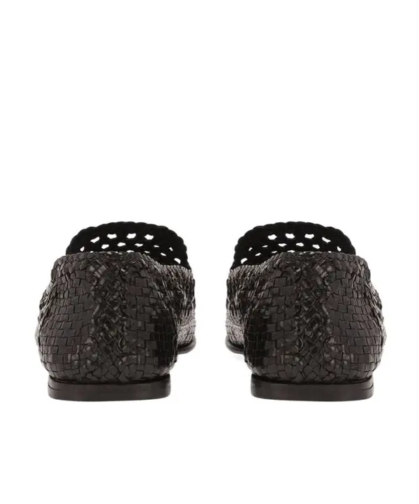 Dolce & Gabbana Hand-woven Driver Loafers - Brown