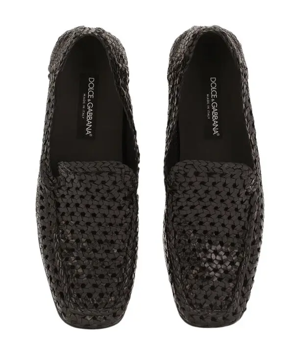 Dolce & Gabbana Hand-woven Driver Loafers - Brown