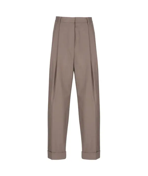 Dries Van Noten Pleated Turn-up Hem Trousers