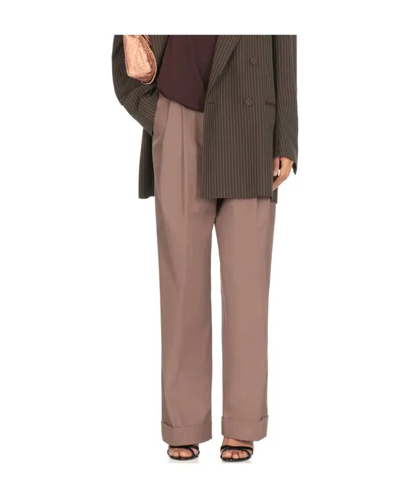 Dries Van Noten Pleated Turn-up Hem Trousers
