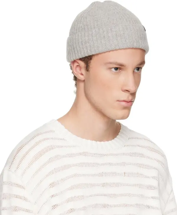 MAISON MARGIELA Ribbed Logo Patch Beanie