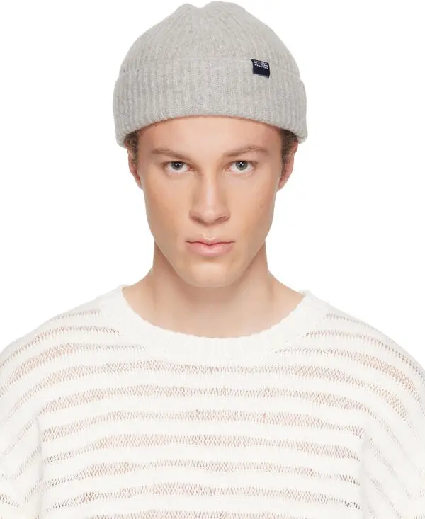 MAISON MARGIELA Ribbed Logo Patch Beanie