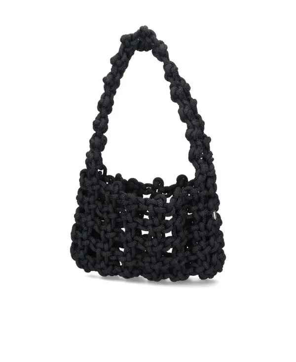 Kara Knotted Shoulder Bag - Black