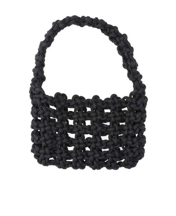 Kara Knotted Shoulder Bag - Black