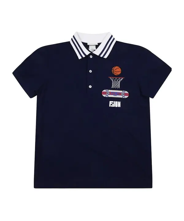 Fendi Short-sleeved Polo Shirt - Black