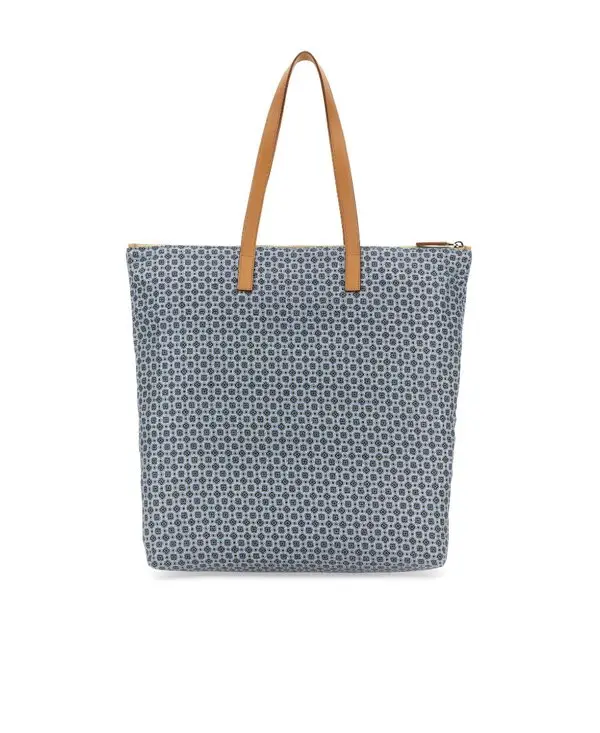 Prada Large Geometric Pattern Tote Bag - Gray