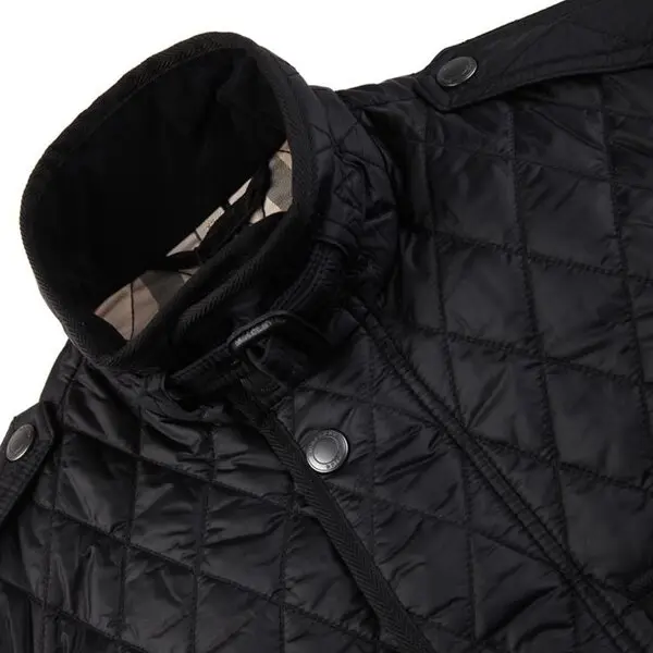 Burberry Diamond Quilted Stand Collar Jacket - Black