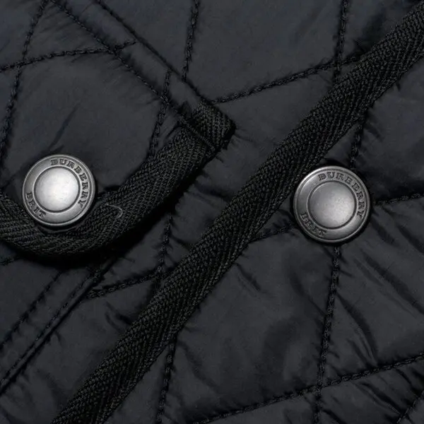 Burberry Diamond Quilted Stand Collar Jacket - Black