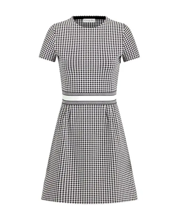 Dior Short Flared Dress With Checked Pattern