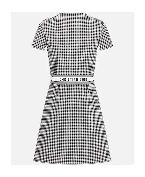 Dior Short Flared Dress With Checked Pattern