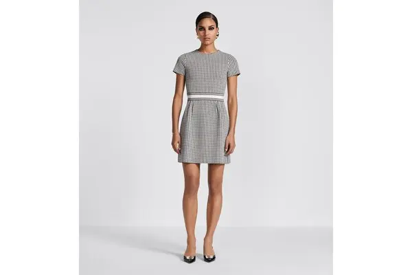 Dior Short Flared Dress With Checked Pattern