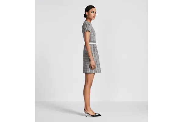 Dior Short Flared Dress With Checked Pattern