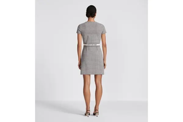 Dior Short Flared Dress With Checked Pattern