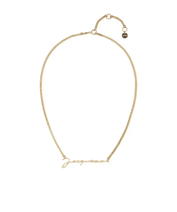 Jacquemus Logo Plaque Necklace - Golden