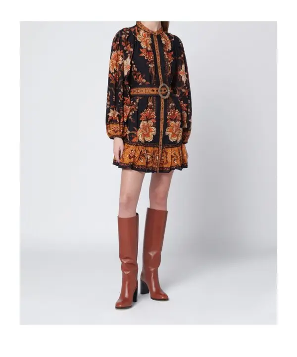 Farm Rio Majestic Garden Belted Mini Dress
